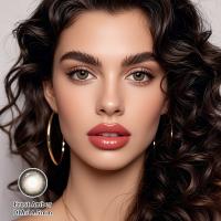 China Millcreek Frost Amber 14.5mm Yearly Colored Contact Lenses with Cold Salt Grey Brown Tones and High Opacity for a Dramatic Look for sale