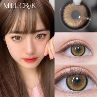 China Millcreek Diamond Sugar Brown 14.2mm Daily Disposable Colored Contact Lenses with 55% Water Content for sale