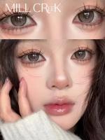 China Millcreek Honey Peach Grey 14.5mm Daily Disposable Colored Contact Lenses with 0.08mm Thickness and 55% Water Content for sale