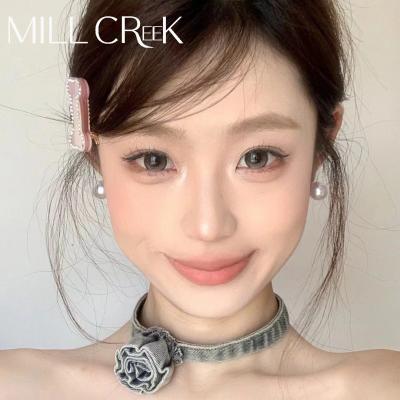 China Millcreek Honey Peach Grey 14.5mm Daily Disposable Colored Contact Lenses with 0.08mm Thickness and 55% Water Content for sale