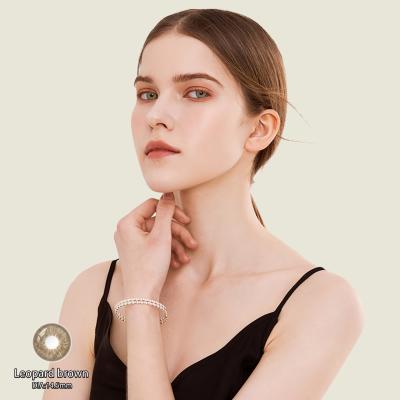 China Millcreek Leopard-brown 14.5mm Daily Disposable Colored Contact Lenses with 55% Water Content for Exotic Style for sale