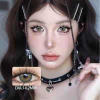 China Millcreek Hybrid Kitten Green 14.2mm Diameter 0.08mm Thickness 55% Water Content Daily Disposable Colored Contact Lenses for sale
