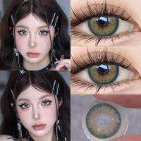 China Millcreek Hybrid Kitten Green 14.2mm Diameter 0.08mm Thickness 55% Water Content Daily Disposable Colored Contact Lenses for sale