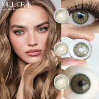 China MILLCREEK Breeze Series 14.2mm Diameter Yearly Colored Contact Lenses with 40% Water Content in Hazel Green Grey for sale