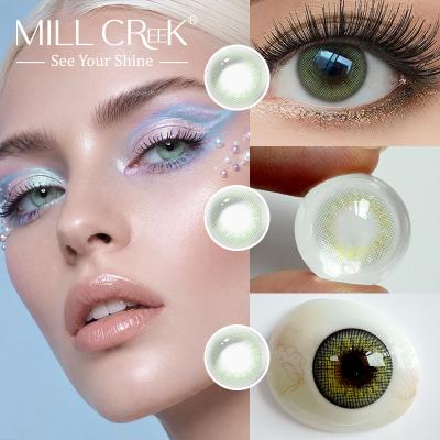 China Catrii Olive Green 14.2mm Diameter Yearly Disposable Contact Lenses with 40% Water Content CE ISO Certified for sale