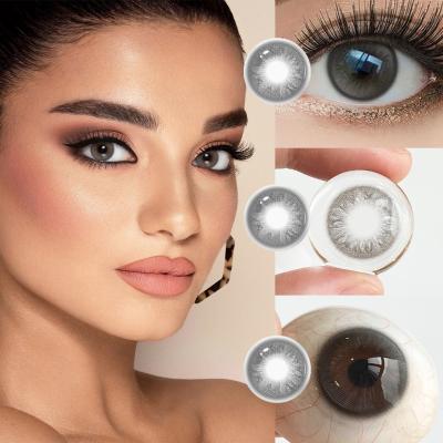 China MILLCREEK Green Grape Ice Grey 14.5mm Yearly Disposable Colored Contact Lenses for Natural K-Beauty Enhancement for sale