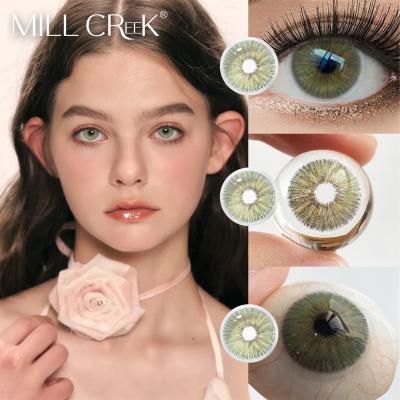 China MillCreeK Angeles N Gray 14.2mm Olive Gray Colored Contact Lenses with 40% Water Content for Yearly Use for sale