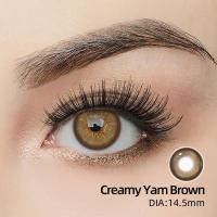 China MILLCREEK Natural Creamy Yam Brown 14.5mm Yearly Design Lenses with Full Coverage for sale