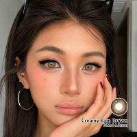 China MILLCREEK Natural Creamy Yam Brown 14.5mm Yearly Design Lenses with Full Coverage for sale