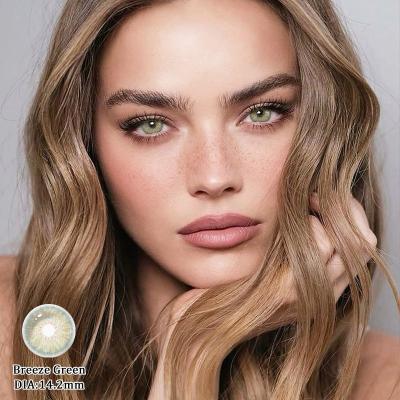 China MILLCREEK Breeze Green 14.2mm Yearly Design Natural Soft Lenses - CE & ISO Certified for sale