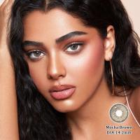 China Sophisticated Mocha Brown 14.2mm Yearly Soft Lenses by MILLCREEK with CE & ISO for sale