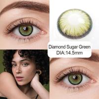 China CE & ISO Certified Diamond Sugar Green 14.5mm Yearly Soft Contact Lenses for Natural Eye Enhancement for sale