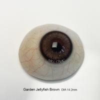 China Garden Jellyfish Brown 14.2mm Yearly Soft Contact Lenses with Ethereal Halo Effect and Plano (0.00 Power) for sale