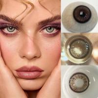 China Garden Jellyfish Brown 14.2mm Yearly Soft Contact Lenses with Ethereal Halo Effect and Plano (0.00 Power) for sale