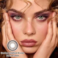 China Garden Jellyfish Brown 14.2mm Yearly Soft Contact Lenses with Ethereal Halo Effect and Plano (0.00 Power) for sale