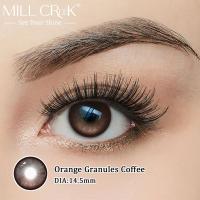 China MILLCREEK Orange Granules Highlight 4-Tone 14.5mm Full-Coverage Daily Colored Contact Lenses Smooth Surface Design To Enhance Wearer Comfort And Reduce Dryness for sale