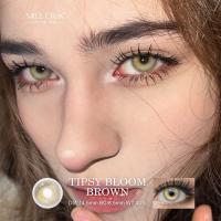 China MILLCREEK Prescription Natural Contact Lenses Tipsy Bloom Brown 14.5mm With Power 0.00 ~ -8.00 Sandwich Technology Safe For Eyes for sale