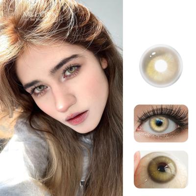 China MILLCREEK Prescription Natural Contact Lenses Tipsy Bloom Brown 14.5mm With Power 0.00 ~ -8.00 Sandwich Technology Safe For Eyes for sale