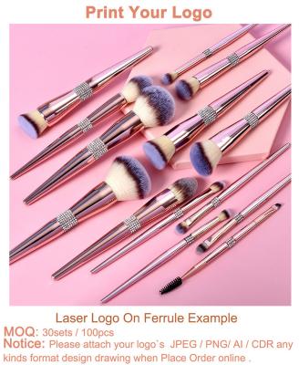 China Synthetic Fibre Tapered Kabuki Liquid Foundation Face Makeup Brushes Pink Brown for sale