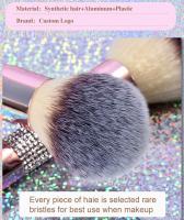 China Synthetic Fibre Tapered Kabuki Liquid Foundation Face Makeup Brushes Pink Brown for sale