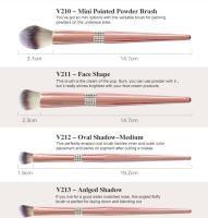 China Synthetic Fibre Tapered Kabuki Liquid Foundation Face Makeup Brushes Pink Brown for sale