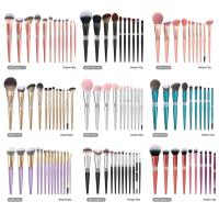 China Synthetic Fibre Tapered Kabuki Liquid Foundation Face Makeup Brushes Pink Brown for sale