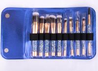 China Synthetic Fibre Powder Foundation 10 Crystal Diamond Brush Set PU Bag for sale