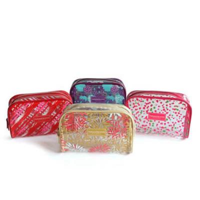 China Waterproof Custom Cosmetic Bags , PVC Printed Zipper Tiny Toiletry Makeup Pouch Bag for sale