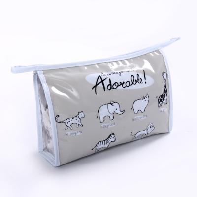 China Customized Printed Travel Cosmetic Bags for Women  , PVC Makeup Bags With Metal Zipper for sale