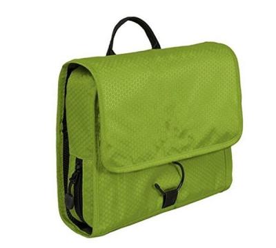 China Portable Green Hanging Toiletry Bag , Custom Cosmetic Bags SGS Certificate for sale