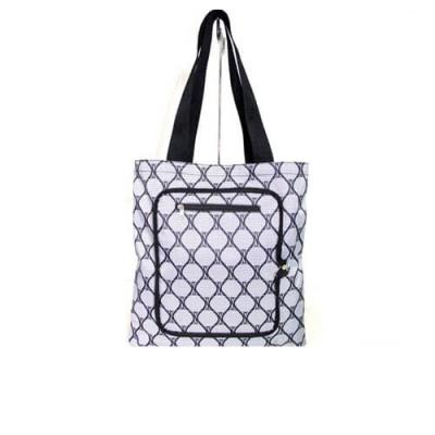 China Personalized Custom Grocery Tote Bags with Zipper Closure Outside Pocket for sale