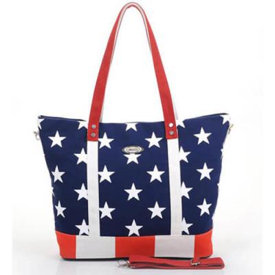 China Large Floral Custom Canvas Bags For Girls , PU Shoulder Bag for sale