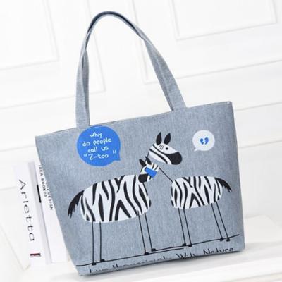 China Embroidered Tote Bags / Custom Canvas Bags Eco - Friendly Material Inside Pokcet for sale