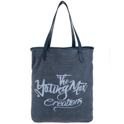 China Black Custom Canvas Bags With Letter Printing / Silk - screen Logo for sale