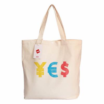 China Reusable Durable White Canvas Screen Printed Tote Bags Customized for sale
