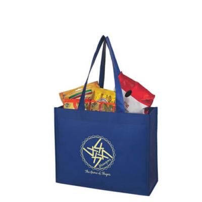 China Blue Nylon Monogrammed Custom Tote Bags With Printed Logo 42*39*11.5 cm for sale