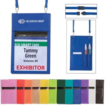 China Transparent Plastic PVC Custom Card Holder Non - Woven For ID Card Carrying for sale