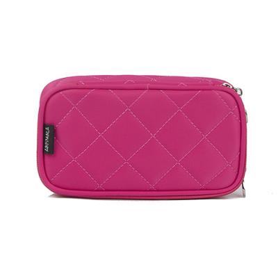 China Waterproof Nylon Custom Cosmetic Bags with Diamond Pattern / Double Zipper for sale