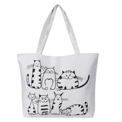China Printed Cartoon Custom Shoulder Bags for women , Zippered Tote Bag for sale