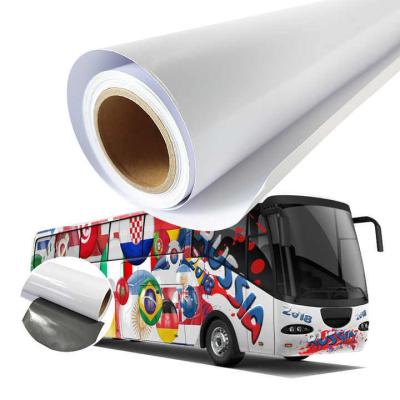 China Vehicle Car Wrapping Self Adhesive Vinyl White PVC Film Roll Digital Printing for sale