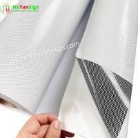 China One Way Vision Mesh Self Adhesive PVC Perforated Vinyl Film Glass Panels On Building for sale