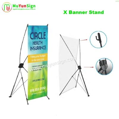 China Black X Banner Stand Unfold / Pull Up Lightweight For Easy Transport for sale