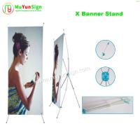 China Silver Aluminum Plastic X Banner Stands For Trade Shows / Expos Retail Advertising for sale