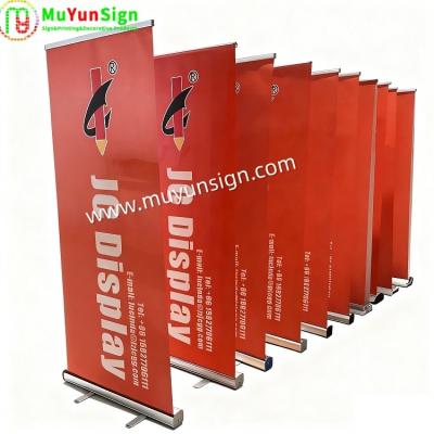 China Aluminum Roll Up Advertising Display Stand Retractable For Conferences for sale