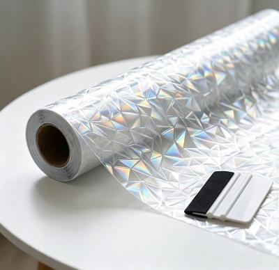 China Privacy Window Film - Rainbow Effect Decorative Glass Film, Static Cling Anti-UV Sun Blocking Window Covering for Home Office, Non-Adhesive Glass Sticker for sale