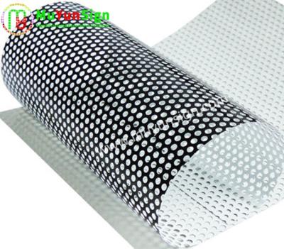 China Printable Exterior Perforated Window Film | Custom One-Way Privacy Micro-Perforated Vinyl Roll for Vehicle & Storefront Signs for sale
