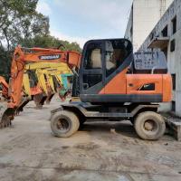 China 2016 Year Original Engine Doosan DX60W-9C Wheel Excavator in Korea with Rubber Tire for sale