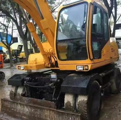 China 12 Ton Korea Used Hyundai 130W Wheel Excavator R130W 150 Heavy Construction Equipment for sale