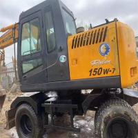 China 12 Ton Korea Used Hyundai 130W Wheel Excavator R130W 150 Heavy Construction Equipment for sale