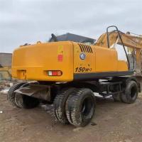 China 12 Ton Korea Used Hyundai 130W Wheel Excavator R130W 150 Heavy Construction Equipment for sale